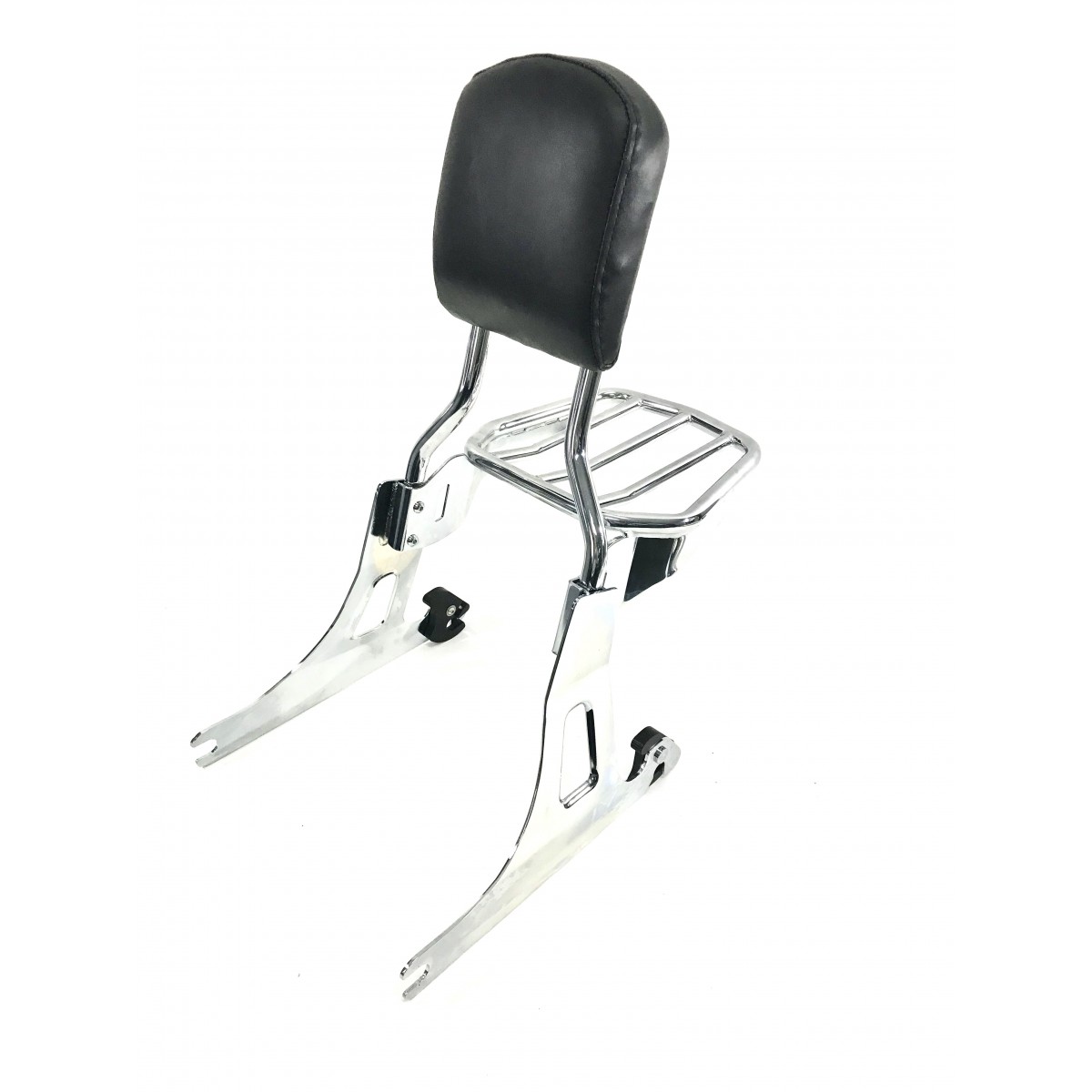Quick-Release Dyna Backrest Set-Chrome - Dyna - BACKREST & SISSY BAR
